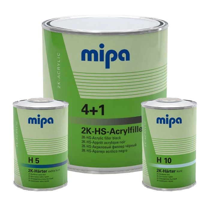 Mipa acrylfiller paddle PRIMER KIT Black 3L with H5 hardener 1L ...